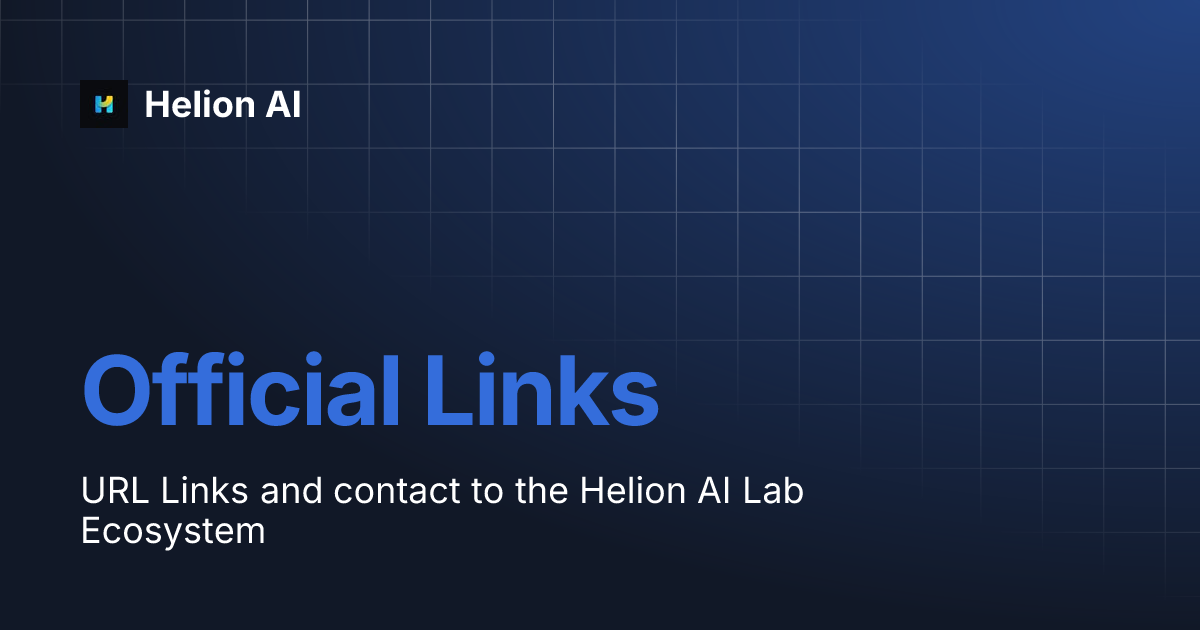 Official Links | Helion AI